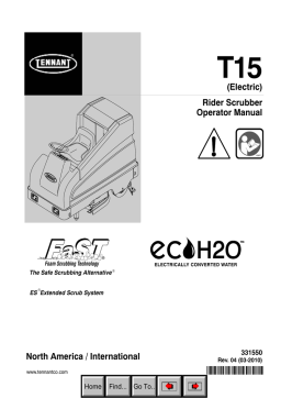 Tennant T15 Electric - Operating instructions