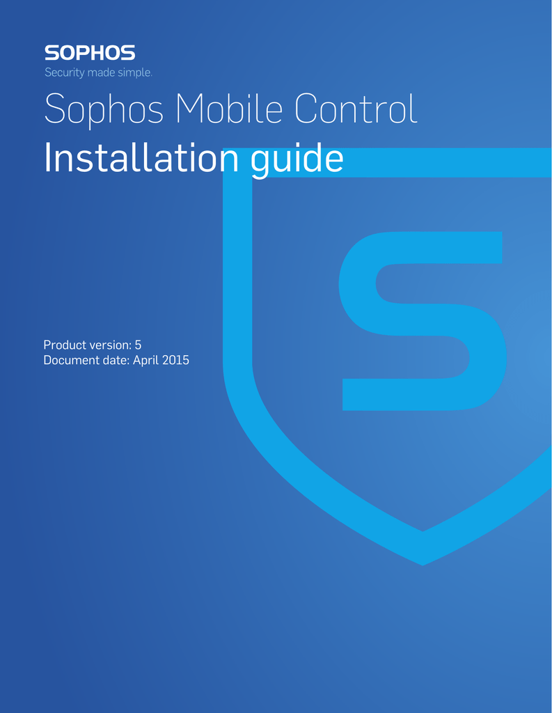 Sophos Mobile Control Installation guide | Manualzz