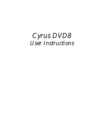 Cyrus DVD 8 AV Owner Manual | Manualzz