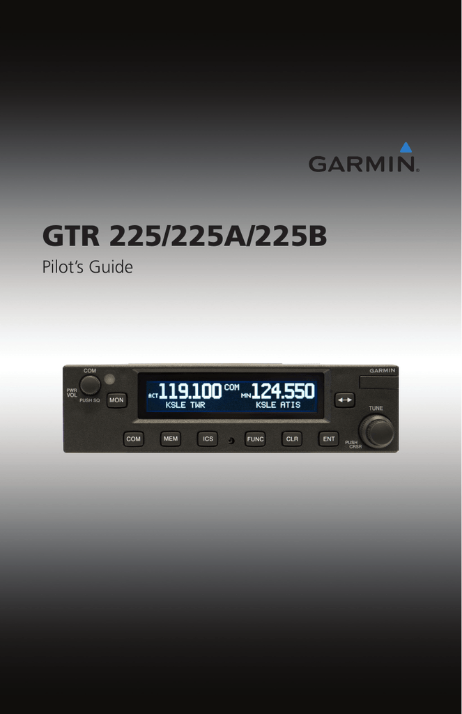 GTR 225/225A/225B Pilot`s Guide | Manualzz