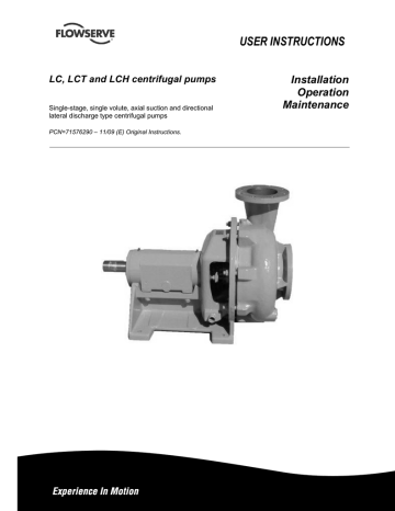 Flowserve LC, LCT and LCH User Instructions | Manualzz
