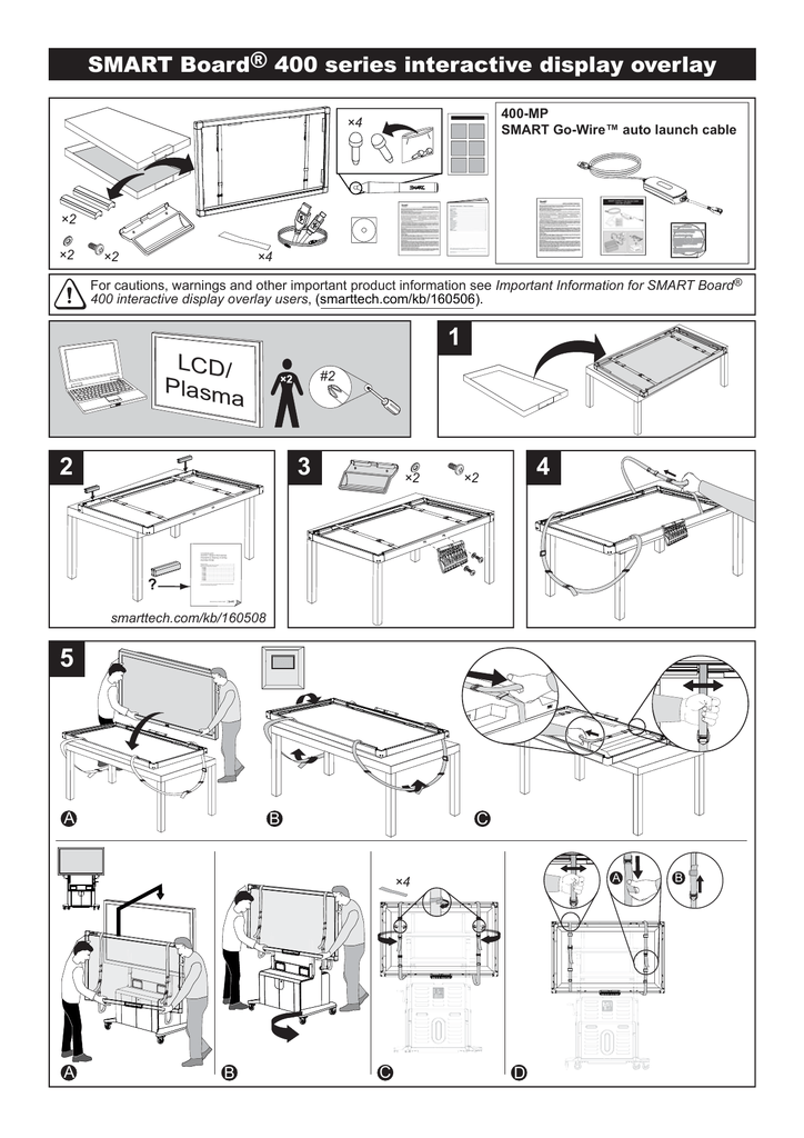 SMART Technologies Board 400 overlay Installation guide | Manualzz