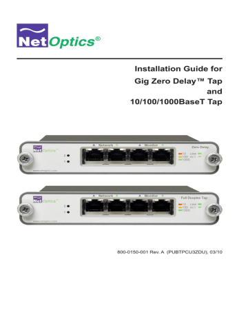 Gig Zero Delay Tap TP-CU3-ZD, TP-CU3-ZD-DC Installation Guide | Manualzz
