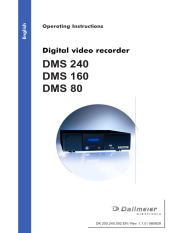 dallmeier DMS 80 Operating Instructions Manual | Manualzz