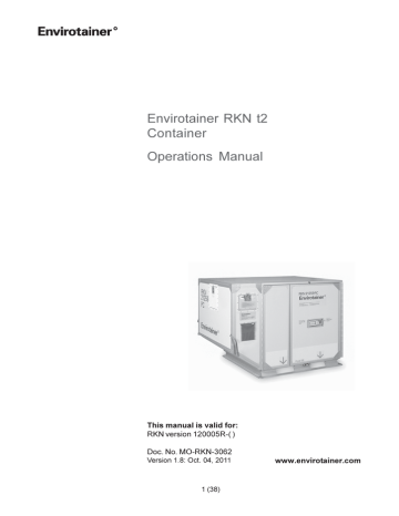 Envirotainer RKN t2 Container Operations Manual | Manualzz