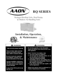 AAON RQ Installation, Operation, & Maintenance | Manualzz