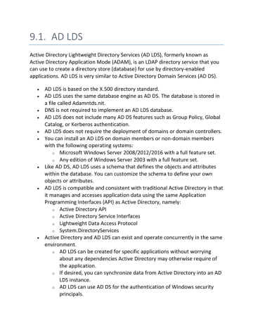 Active Directory LDS, Active Directory FS, Active Directory RMS User ...