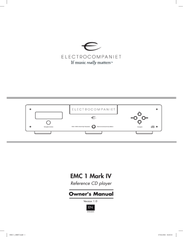 ELECTROCOMPANIET EMC 1 MK IV Owner Manual | Manualzz