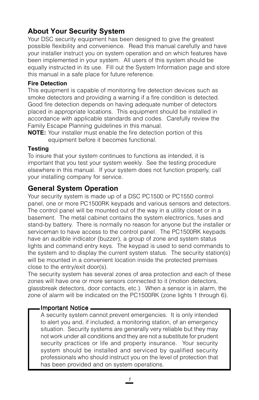 DSC PC1550 User manual | Manualzz