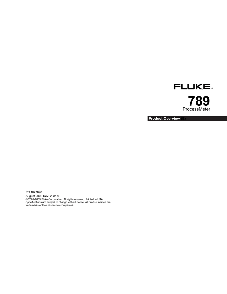 Fluke 789 ProcessMeter™ Getting Started | Manualzz