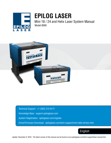 Epilog Laser System Mini 18 / 24, Helix User Manual | Manualzz
