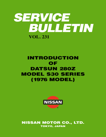 Datsun S30 280Z Service Bulletin | Manualzz