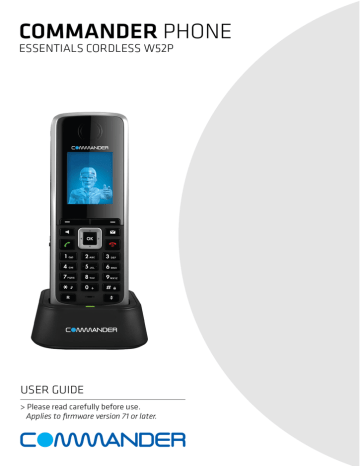 Commander Phone Essentials Cordless W52P User Guide | Manualzz