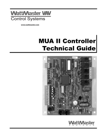 WattMaster VAV MUA II Controller Technical Guide | Manualzz