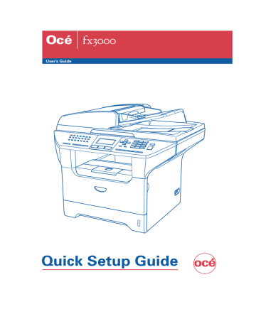 Oce FX3000 SERIES Quick Setup Manual | Manualzz