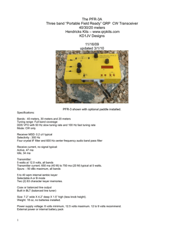 Transceiver PFR-3A User Manual | Manualzz