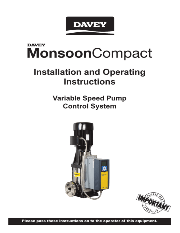 Davey Monsoon Compact Pump Controller Installation & Operating ...