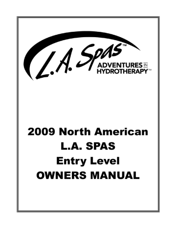 L.A. Spas Entry Level Owner's Manual | Manualzz