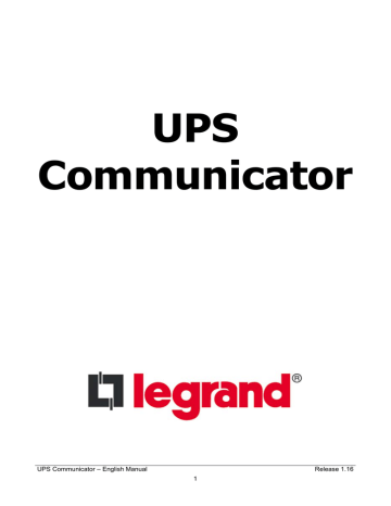 UPS Communicator User Manual, Legrand | Manualzz
