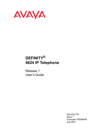 Avaya 4624 IP Phone User's Guide - Release 1 | Manualzz