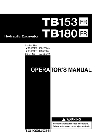 Takeuchi TB153 FR Operator's Manual | Manualzz