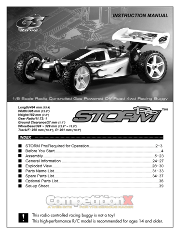 GS Racing STORM Pro Instruction Manual | Manualzz