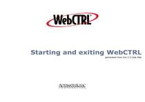 WebCTRL v2.0 User Manual - Starting and Exiting | Manualzz