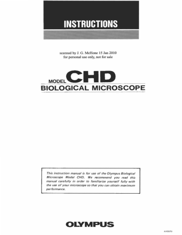 Olympus CHD Biological Microscope Instructions | Manualzz
