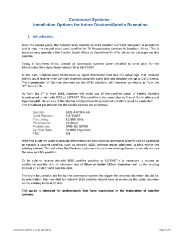 Communal System Installation Options Deukom/Satelio | Manualzz