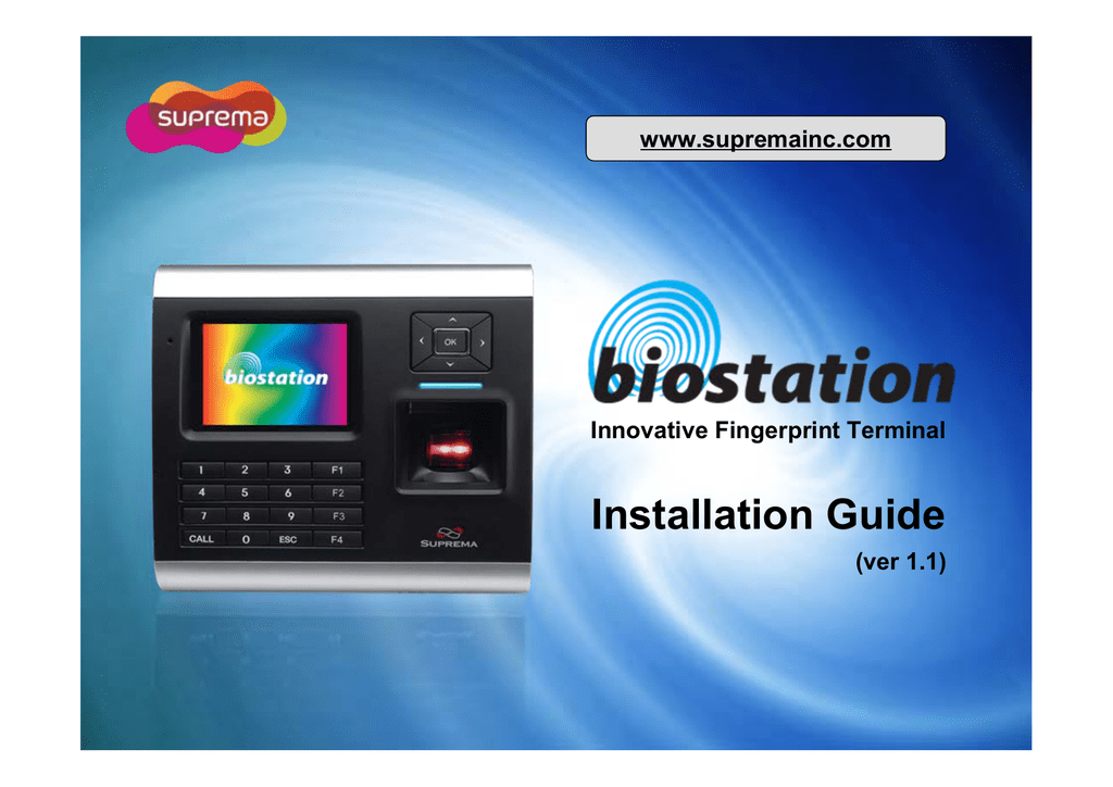 suprema biostation Installation manual | Manualzz