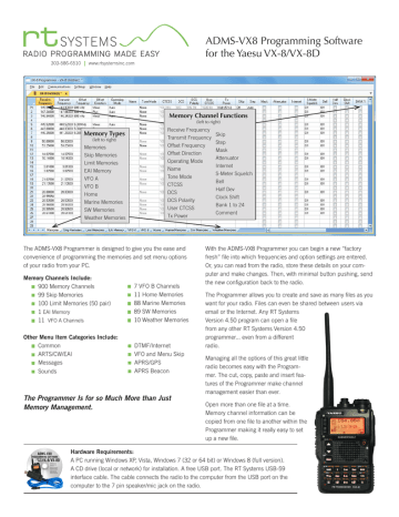 Yaesu VX-8/VX-8D Programming Software User Manual | Manualzz