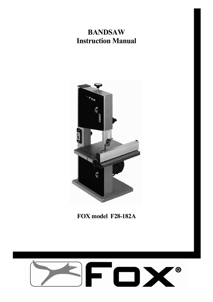 Fox F28-182A Instruction manual | Manualzz