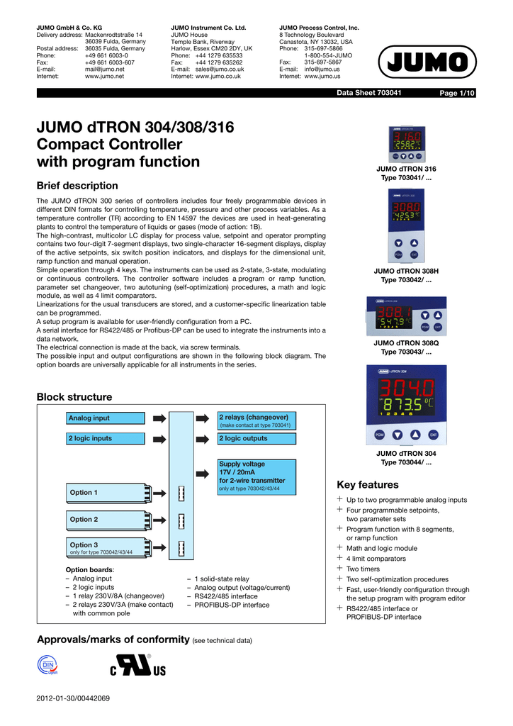 JUMO di 308 JUMO dTRON 304/308/316