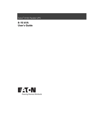 Eaton Powerware 9155 User manual | Manualzz