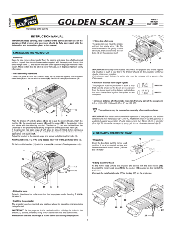 Clay Paky Golden Scan 3 Instruction manual | Manualzz