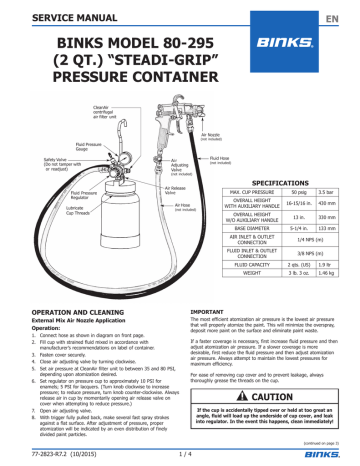 BINKS Pressure Container 80-295 Service Manual | Manualzz