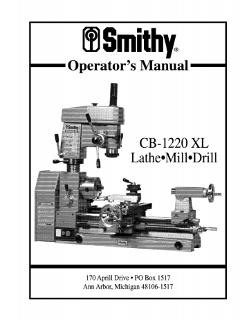 Smithy CB-1220 XL Operator's Manual | Manualzz