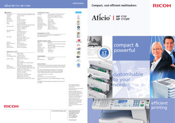 Ricoh Aficio MP 171SPF Owner Manual | Manualzz