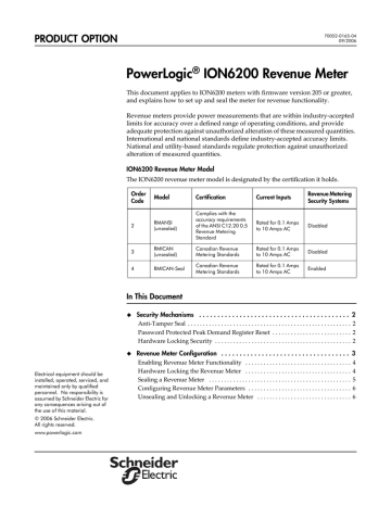Schneider Electric PowerLogic ION6200 User Guide | Manualzz