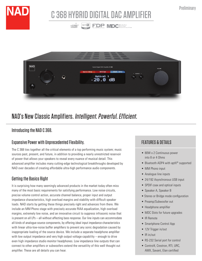 NAD C368 Review Hybrid Digital DAC/Amplifier The Absolute, 51% OFF