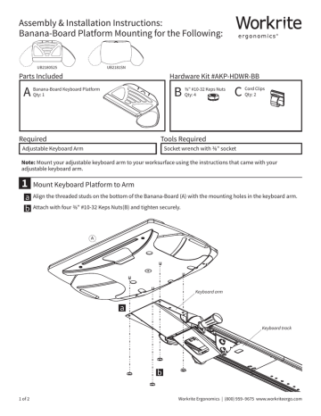 Workrite Banana Board Installation Instructions | Manualzz