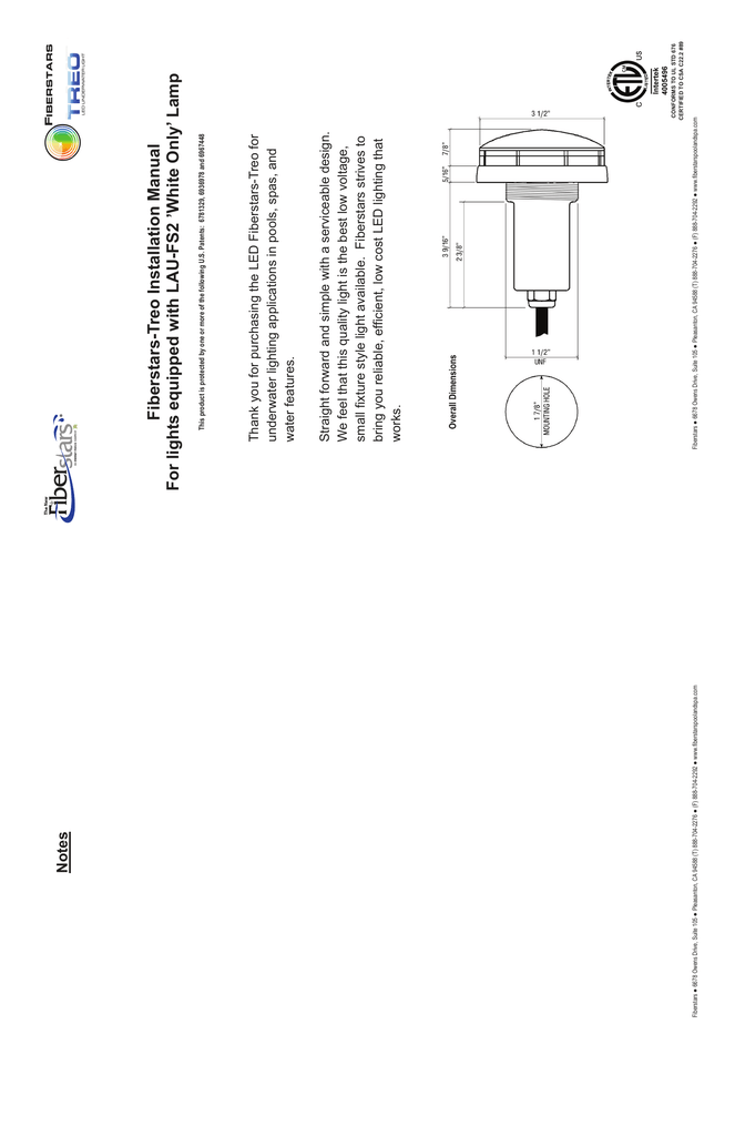 Fiberstars Pool Lights Manual | Shelly Lighting