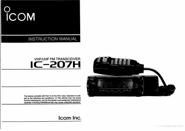 Icom IC-207H Instruction Manual | Manualzz