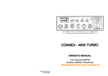 Connex 4600 TURBO Owner's Manual | Manualzz