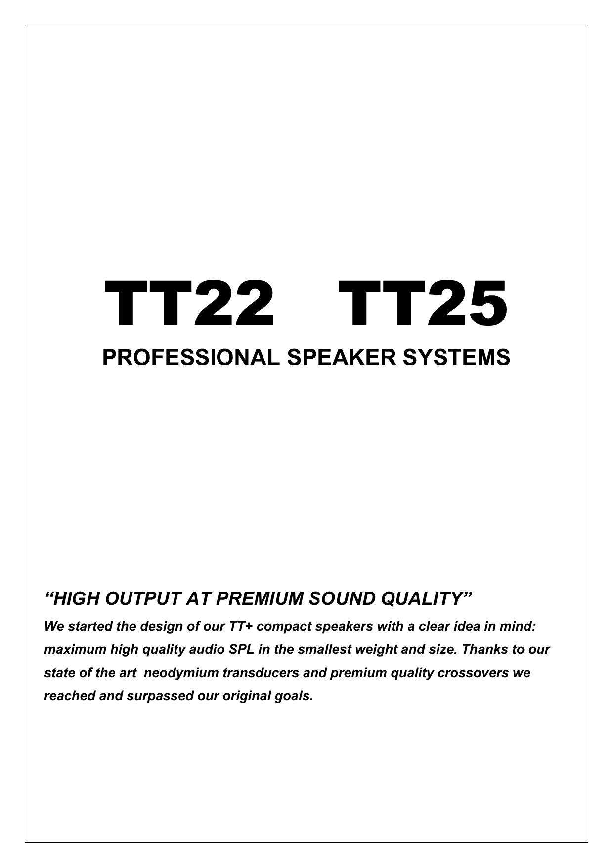 RCF TT22, TT25 Manual | Manualzz