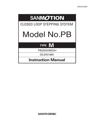 SANMOTION PB PB3D003M20* Instruction Manual | Manualzz