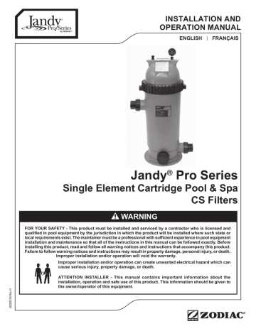 Jandy Pro Series CS Pool Filter User Manual | Manualzz