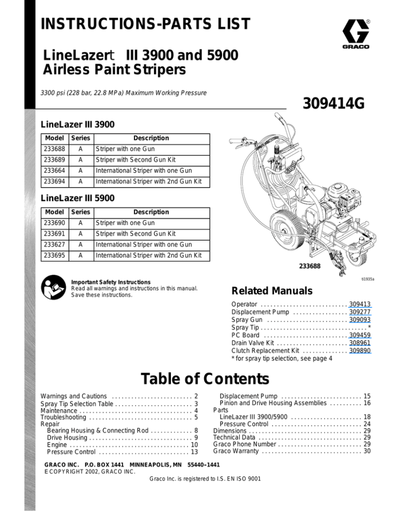 Graco LineLazer III 3900 | Manualzz