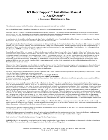 AceK9.com K9 Door Popper Installation Manual | Manualzz