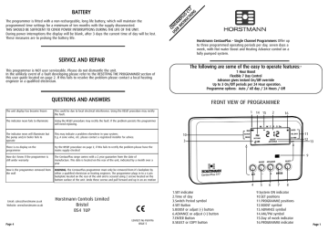 Horstmann C17 User guide | Manualzz